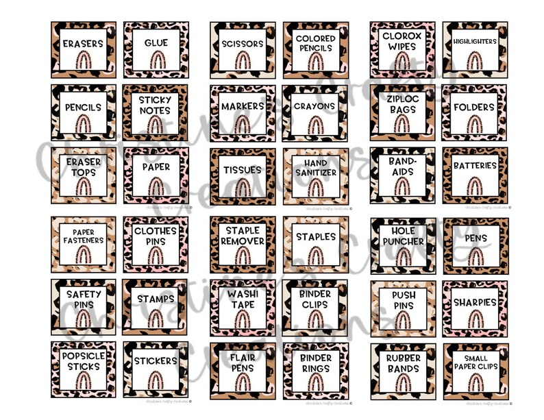 Leopard Supply Labels L Editable - Etsy