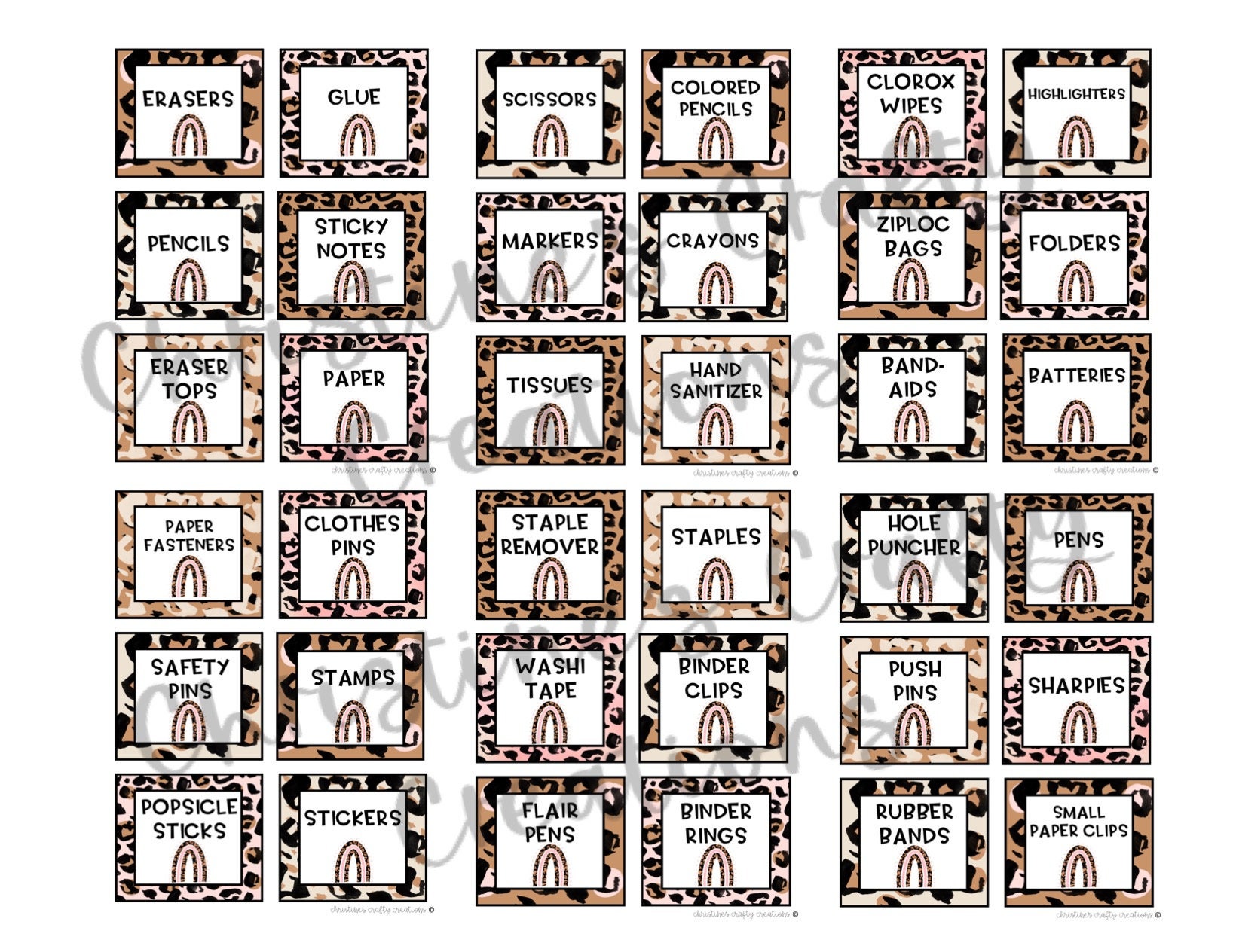 Leopard Supply Labels L Editable - Etsy