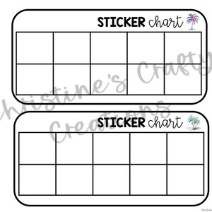 Preppy and Tropical Sticker Charts L Editable - Etsy