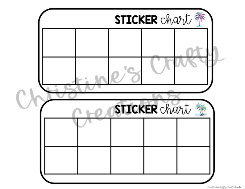 Preppy and Tropical Sticker Charts L Editable - Etsy