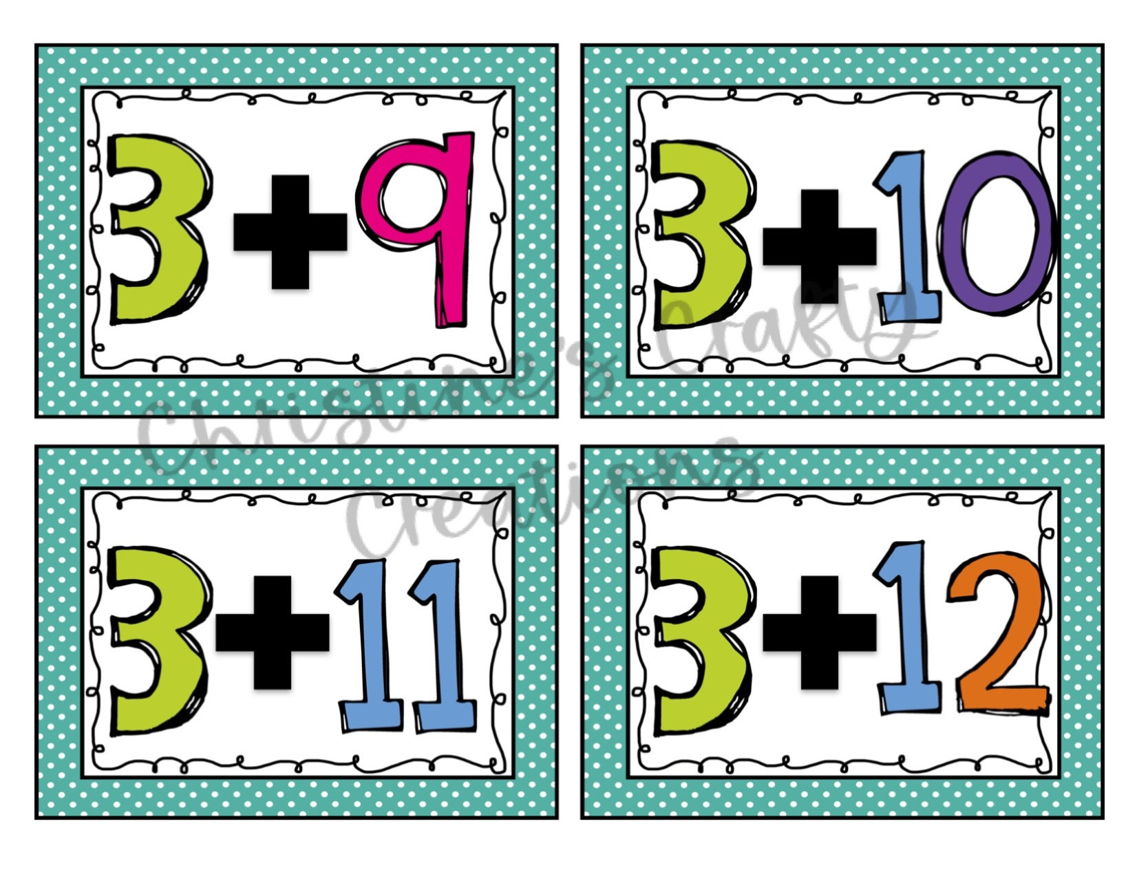 Addition Flash Cards - Etsy