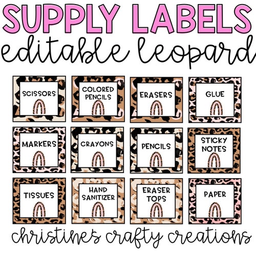 Leopard Supply Labels L Editable - Etsy