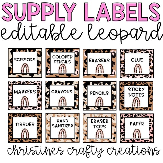 Leopard Supply Labels L Editable - Etsy