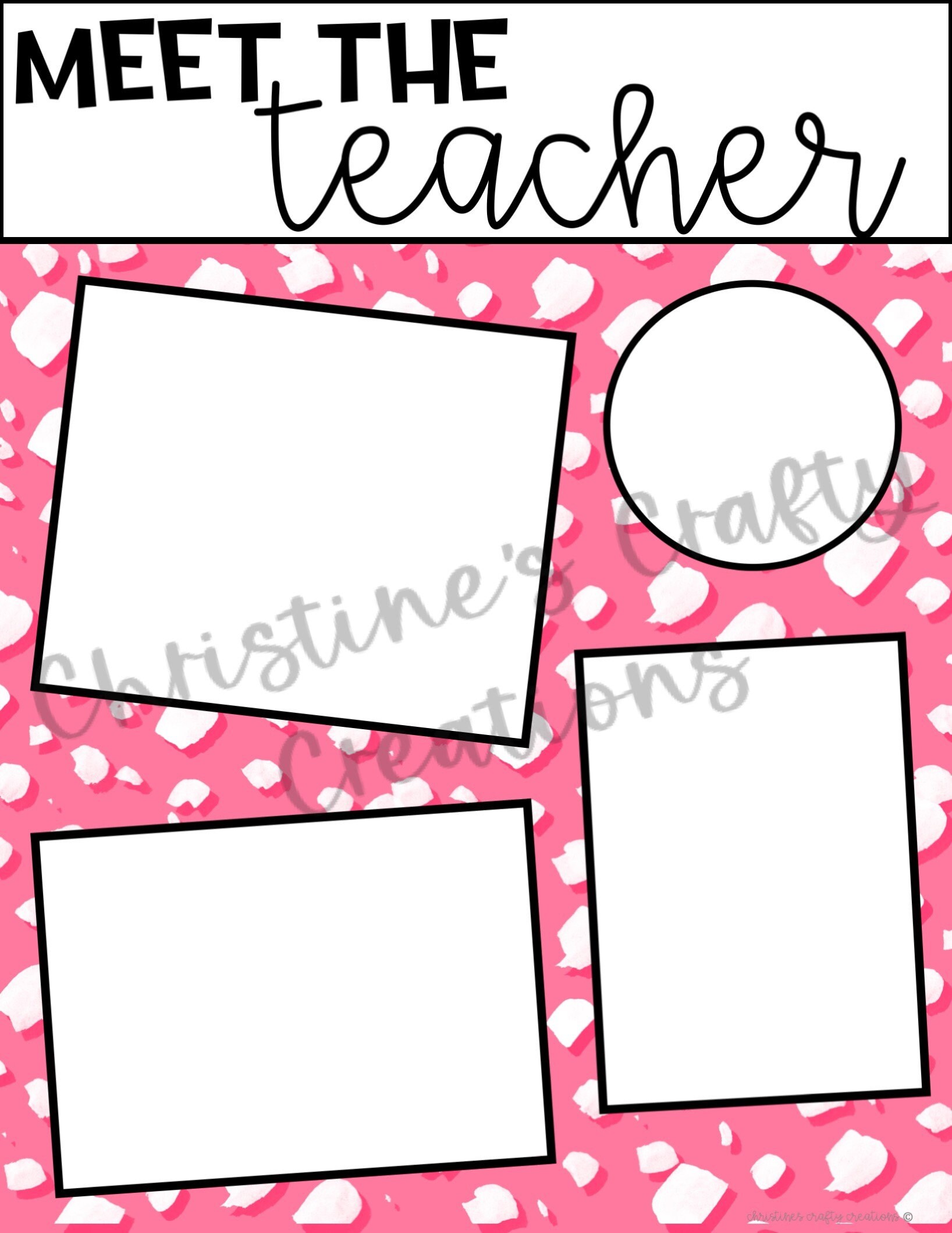Groovy Leopard and Dalmatian Meet the Teacher Page L Editable - Etsy