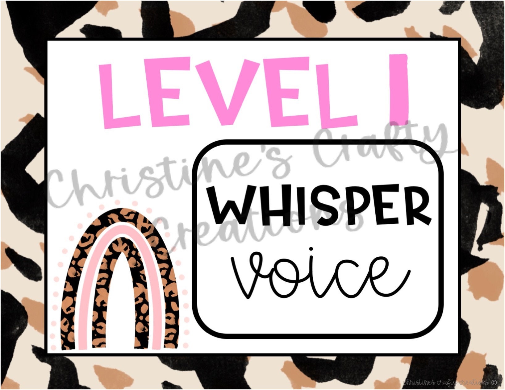 Leopard Voice Level Posters L Editable - Etsy