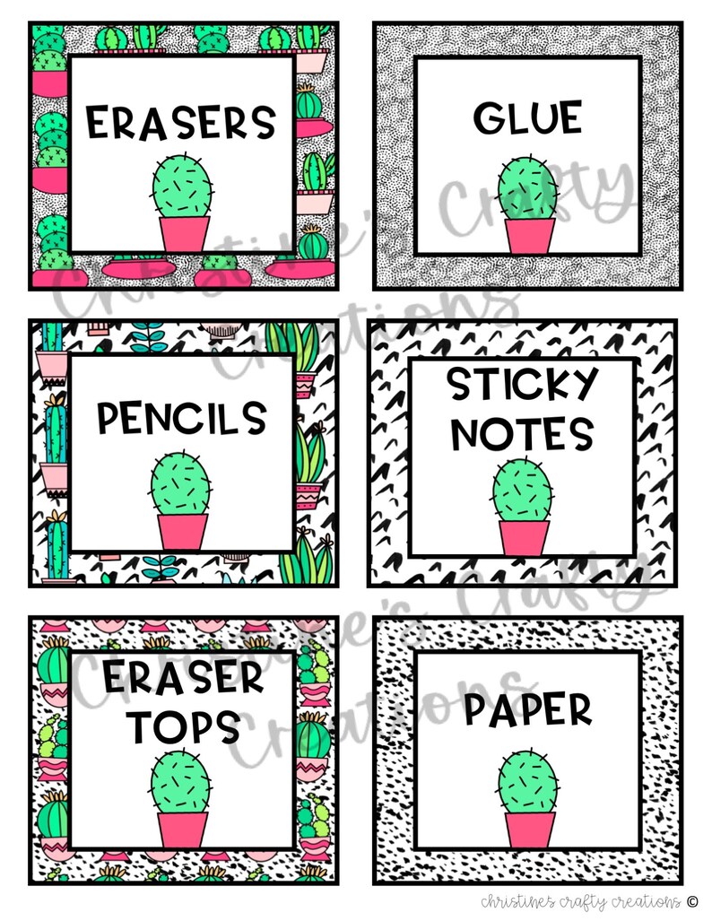 Cactus Supply Labels L Editable - Etsy