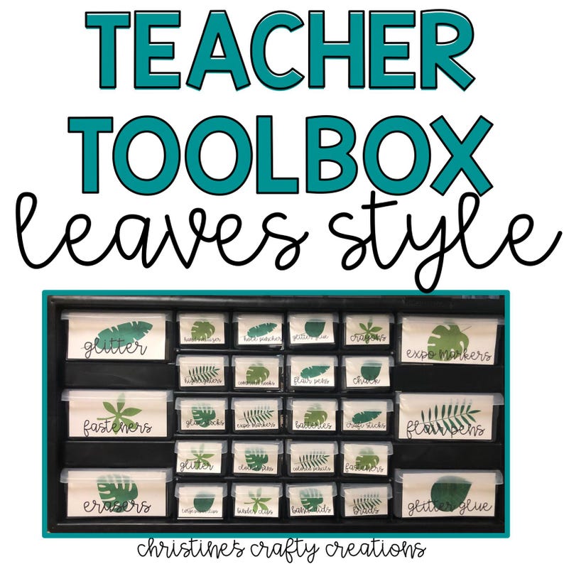 Tropical Leaves Teacher Toolbox Labels L Editable - Etsy