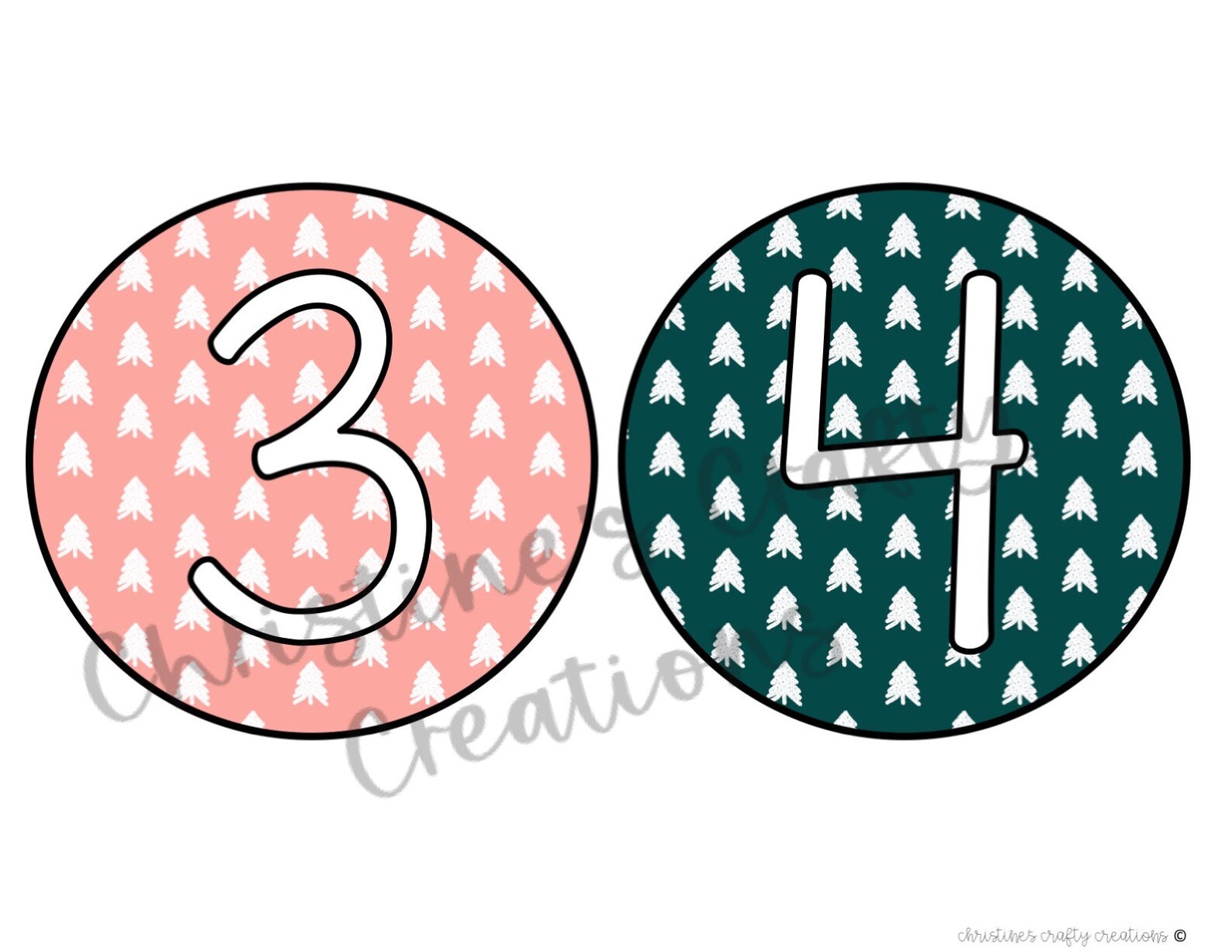 Christmas Table and Cubby Numbers - Etsy