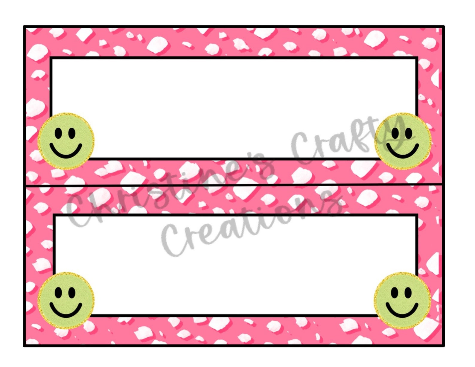 Groovy Leopard and Dalmatian Name Tags L Editable - Etsy