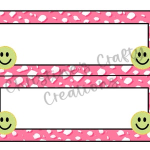 Groovy Leopard and Dalmatian Name Tags L Editable - Etsy