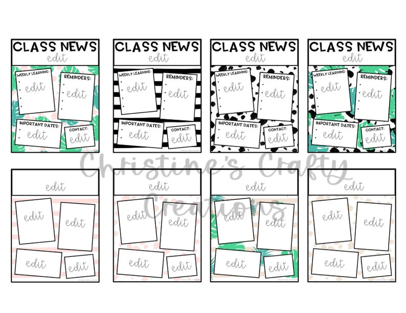 Tropical Leaves Newsletter Templates L Editable - Etsy