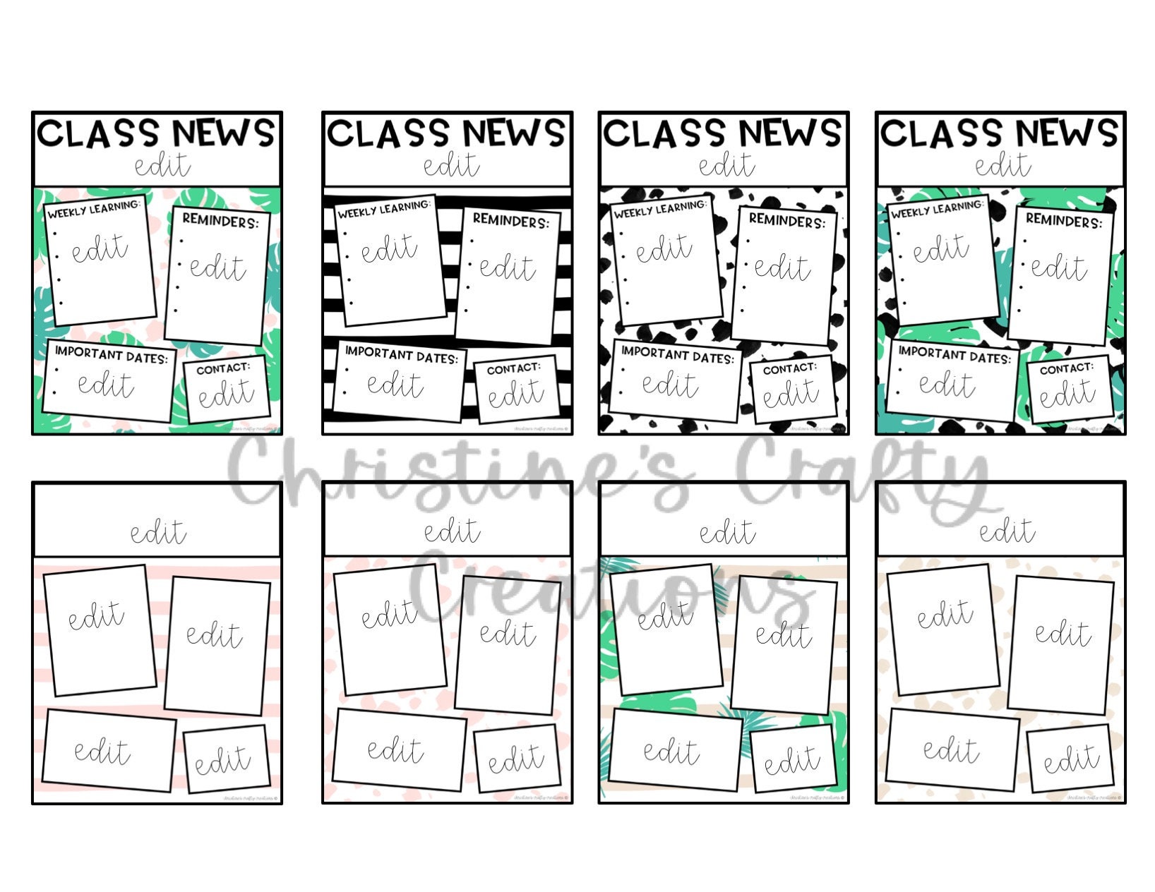 Tropical Leaves Newsletter Templates L Editable - Etsy