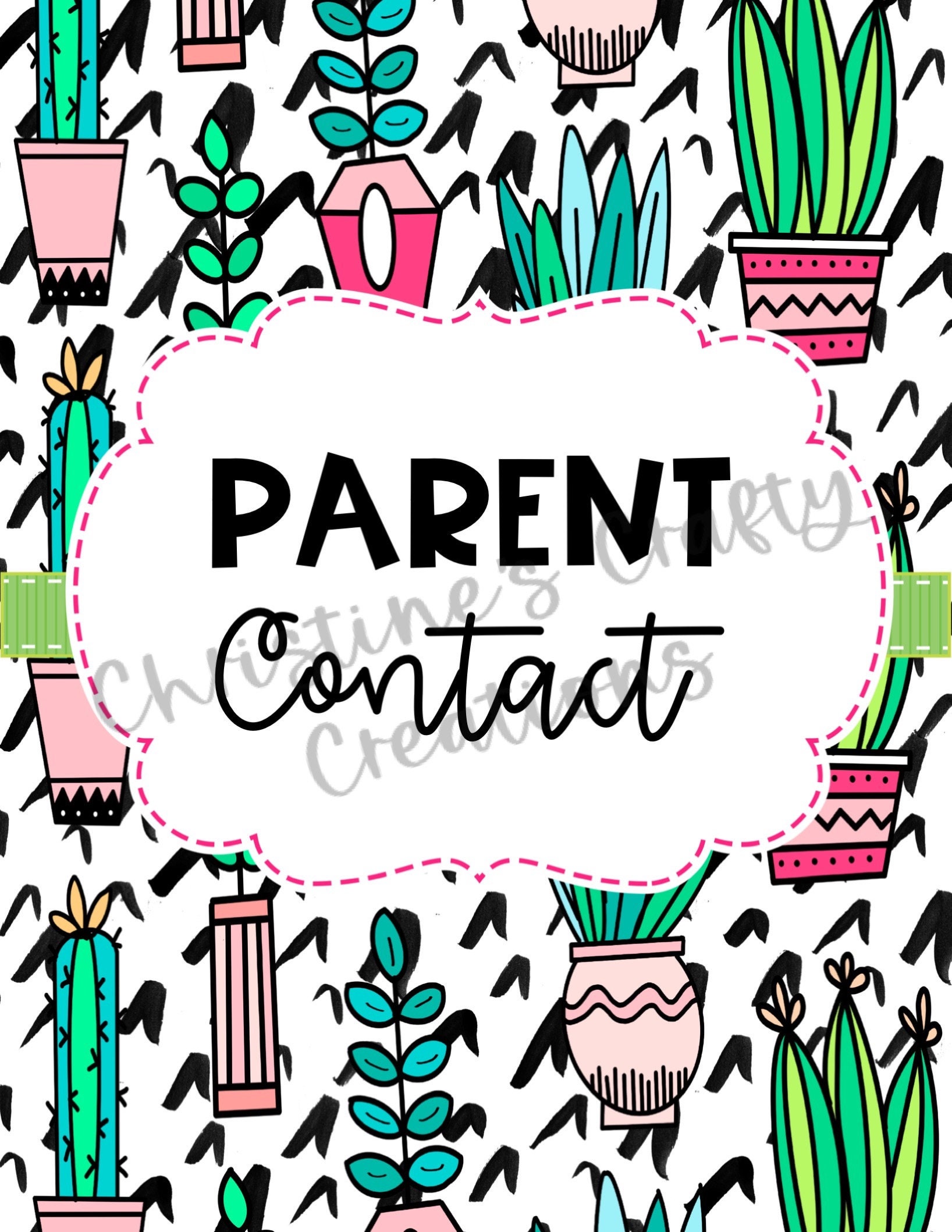 Cactus Binder Covers and Spines L Editable - Etsy