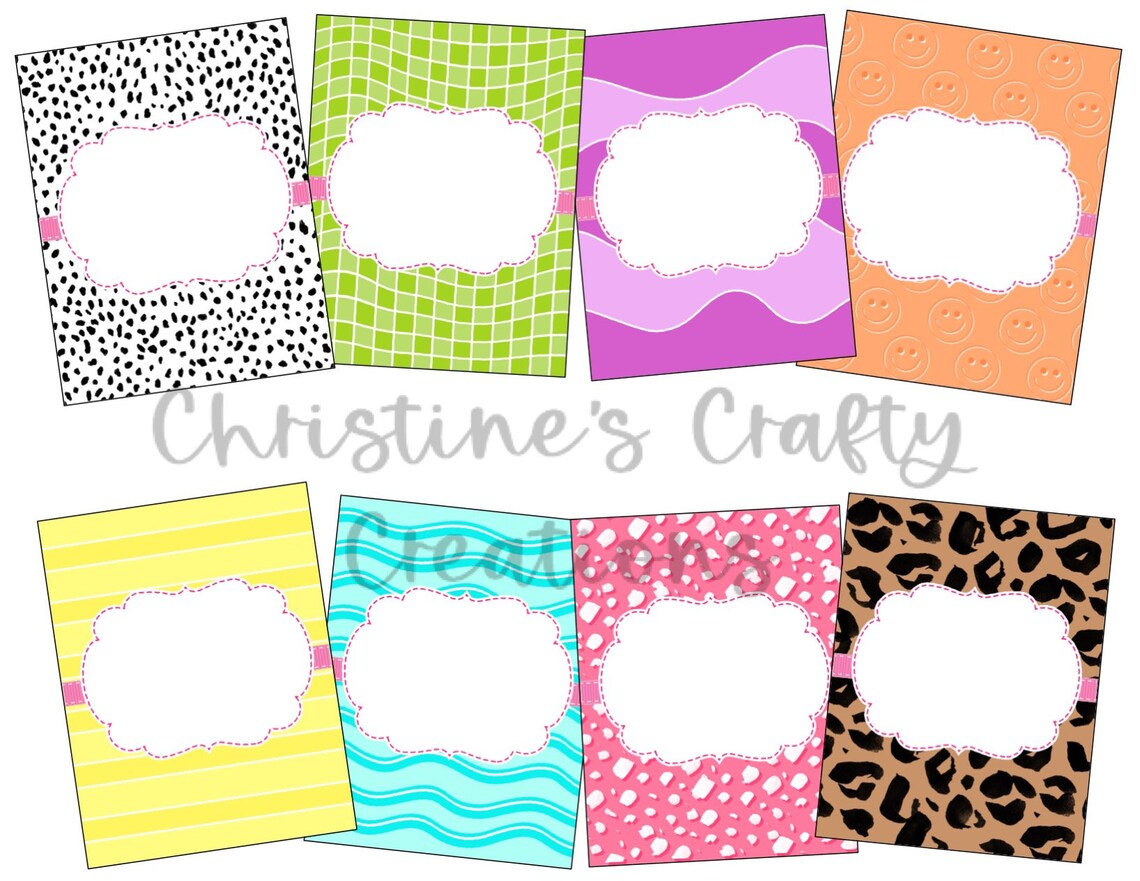 Groovy Leopard and Dalmatian Binder Covers and Spines L Editable - Etsy