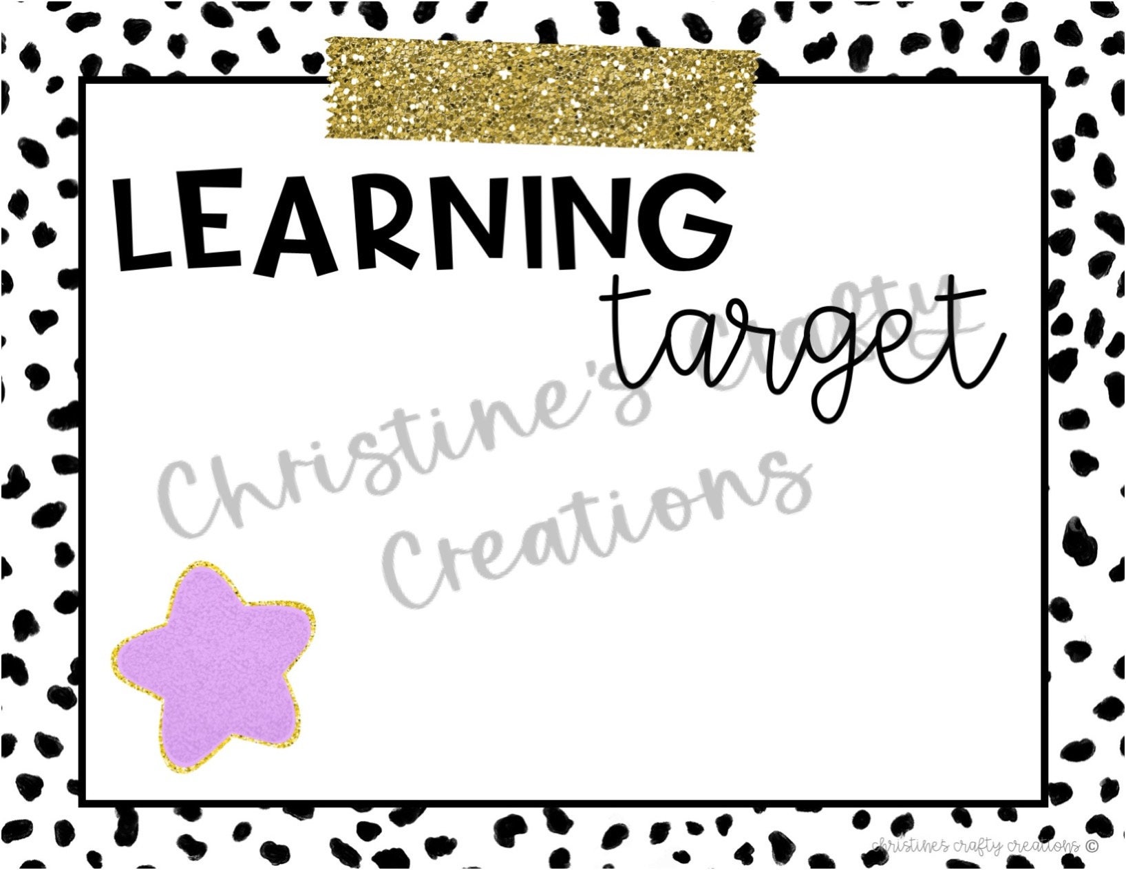 Groovy Leopard and Dalmatian Learning Targets L Editable - Etsy