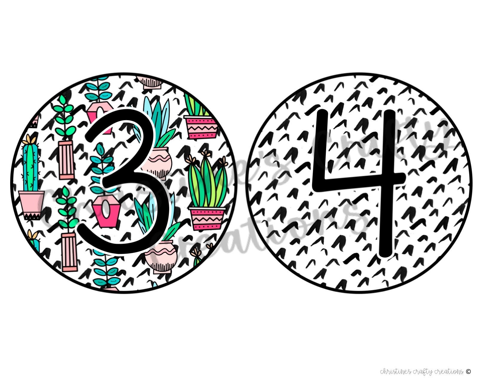 Cactus Table and Cubby Numbers - Etsy