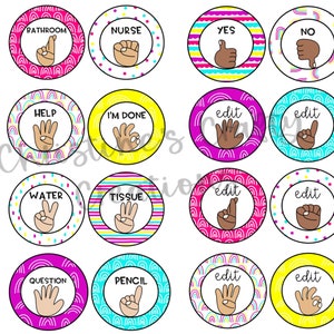 Bright Rainbow Boho Hand Signals L Multicultural and Editable - Etsy