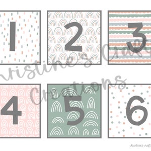BOHO Calendar Labels L Editable - Etsy