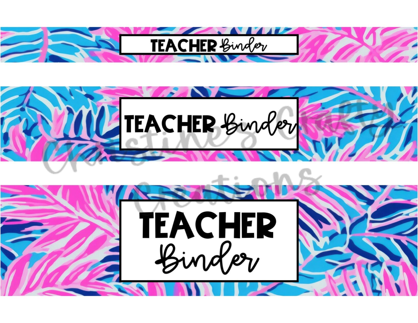 Preppy and Tropical Binder Covers and Spines L Editable - Etsy