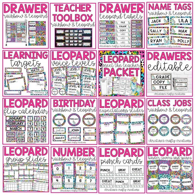Rainbow Leopard Classroom Decor Mega Bundle - Etsy