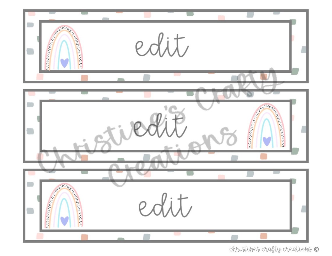 BOHO Drawer Labels L Editable - Etsy