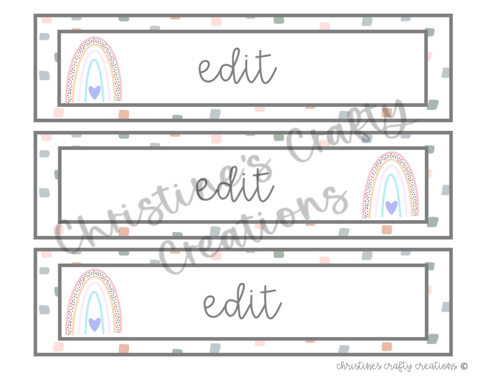 BOHO Drawer Labels L Editable - Etsy