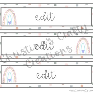 BOHO Drawer Labels L Editable - Etsy