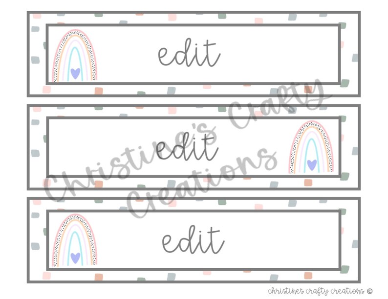 BOHO Drawer Labels L Editable - Etsy