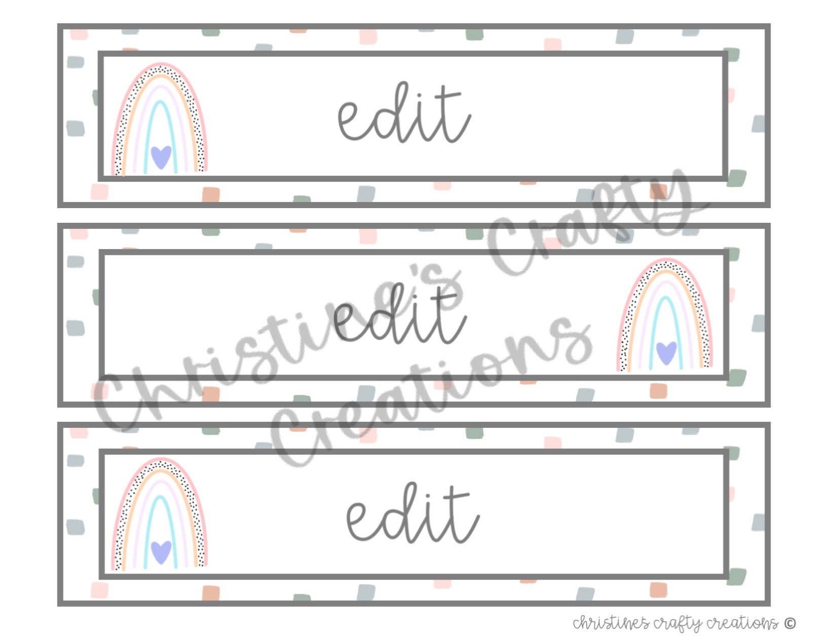 BOHO Drawer Labels L Editable - Etsy