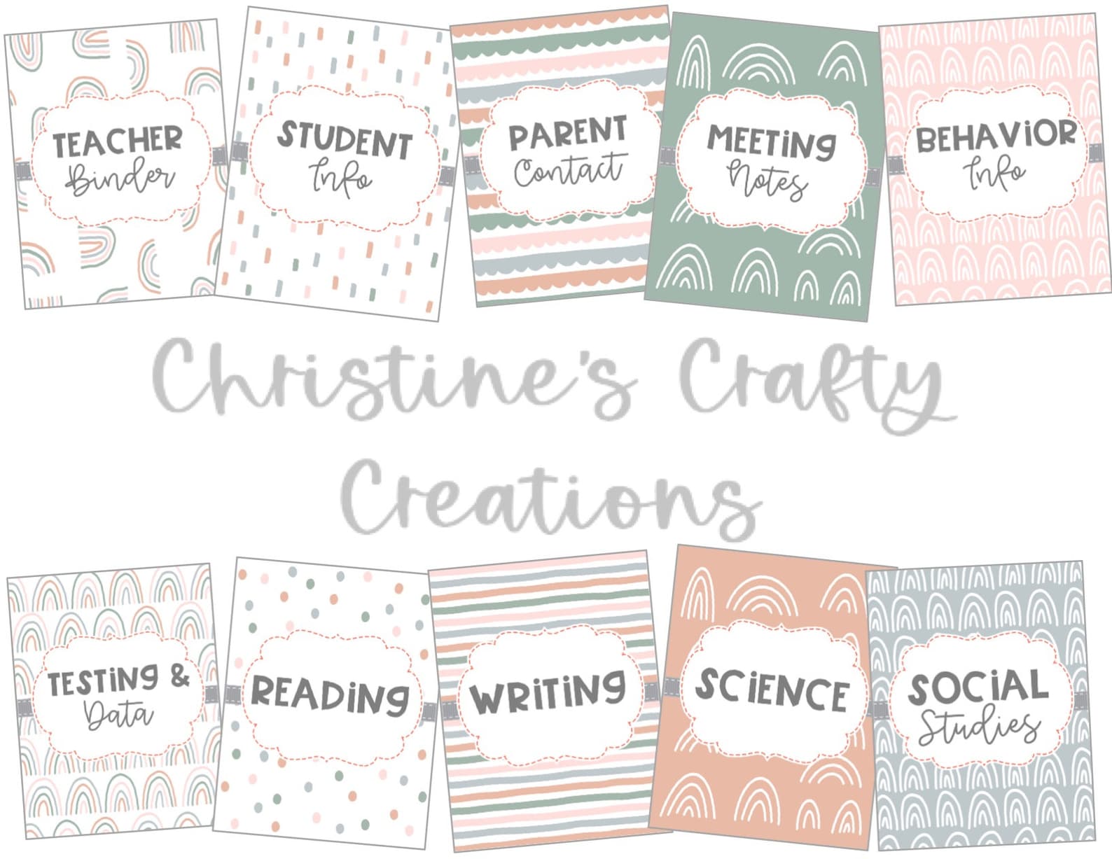 BOHO Binder Covers and Spines - Etsy