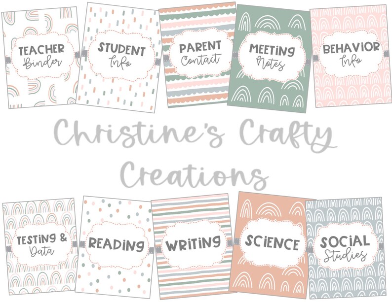 BOHO Binder Covers and Spines - Etsy