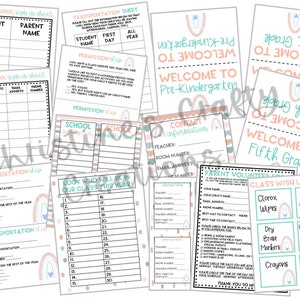 BOHO Meet the Teacher Night L Editable Forms and Materials - Etsy