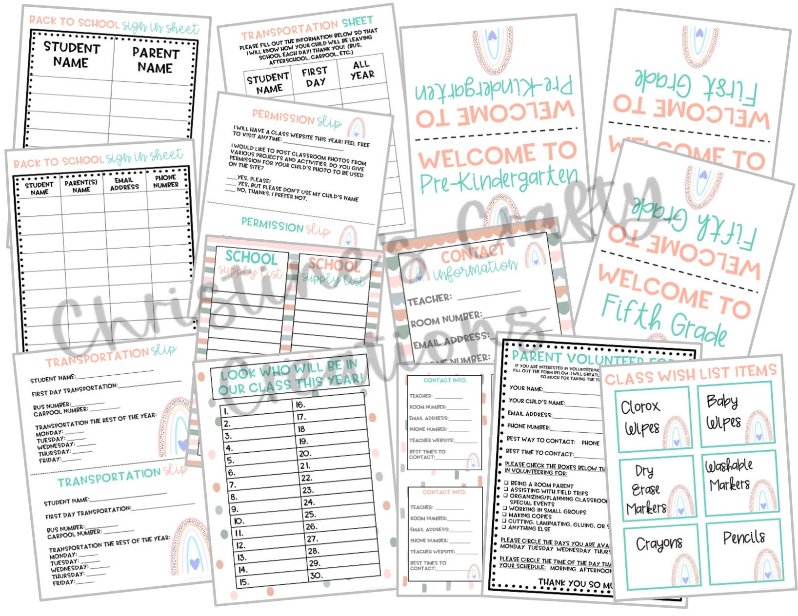 BOHO Meet the Teacher Night L Editable Forms and Materials - Etsy
