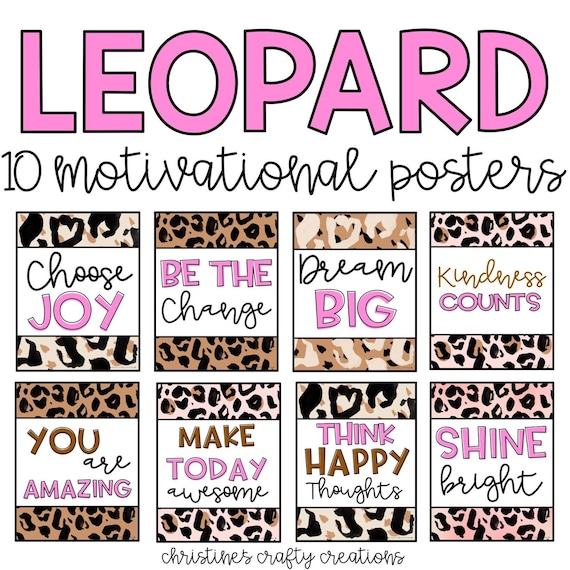 Leopard Motivational Posters | Etsy