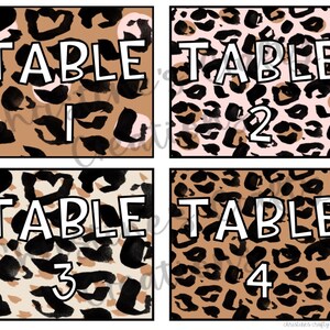 Leopard Table and Cubby Numbers - Etsy