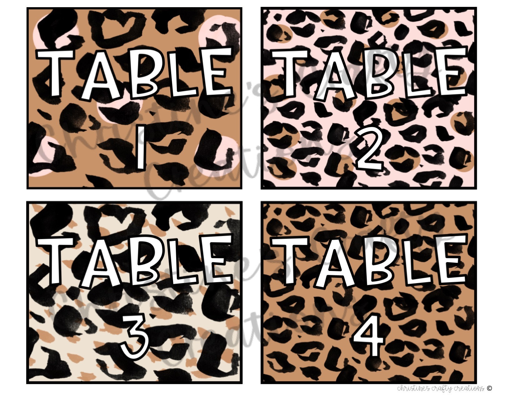Leopard Table and Cubby Numbers - Etsy