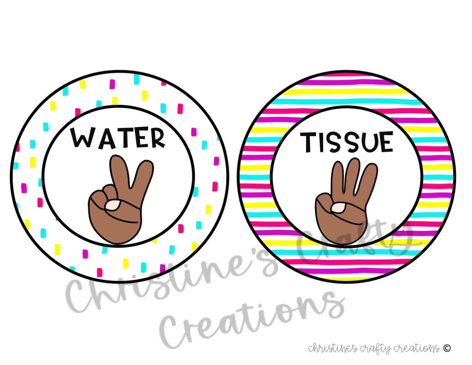 Bright Rainbow Boho Hand Signals L Multicultural and Editable - Etsy