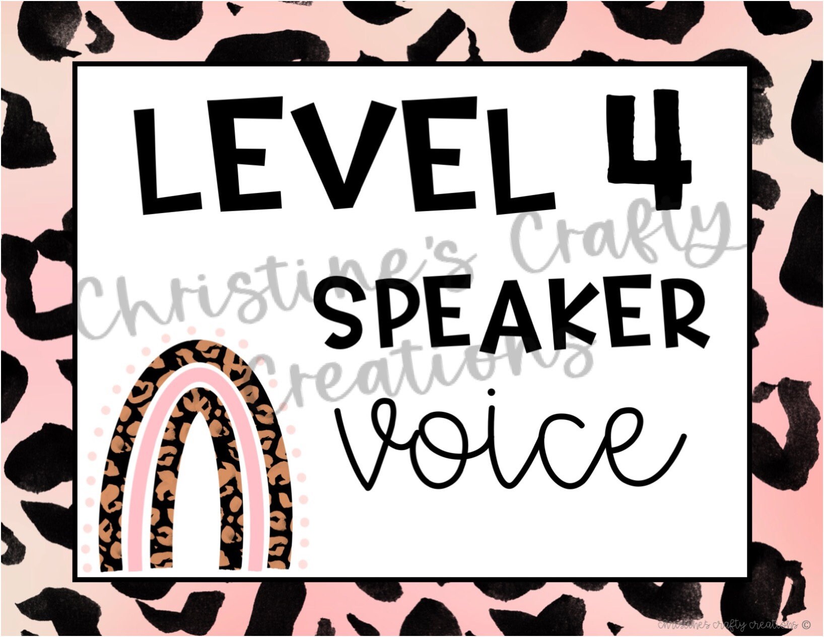 Leopard Voice Level Posters L Editable - Etsy
