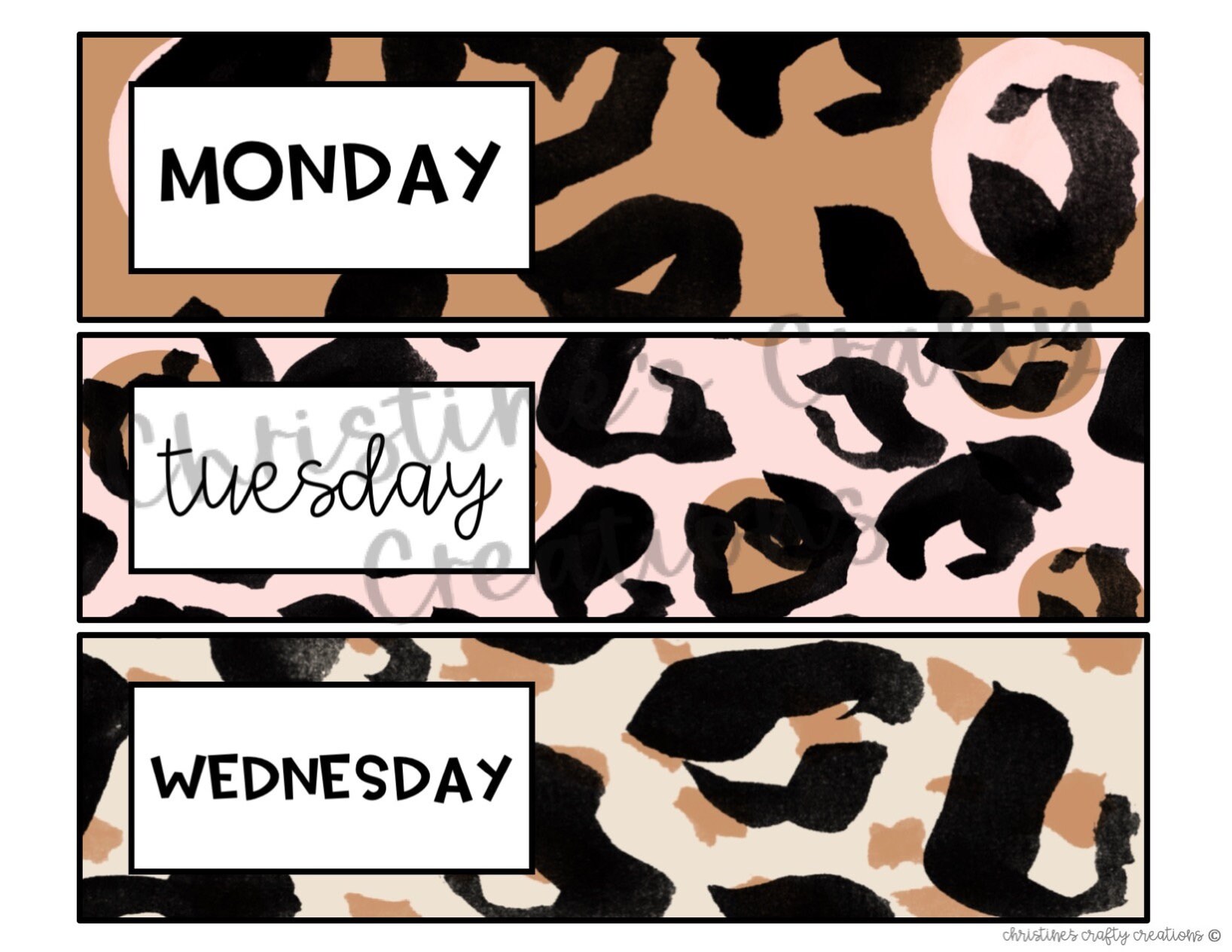 Leopard 12 Drawer Labels L Editable - Etsy