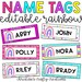 Bright Rainbow Boho Name Tags L Editable - Etsy