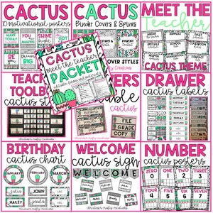 Cactus Classroom Decor Bundle | Etsy