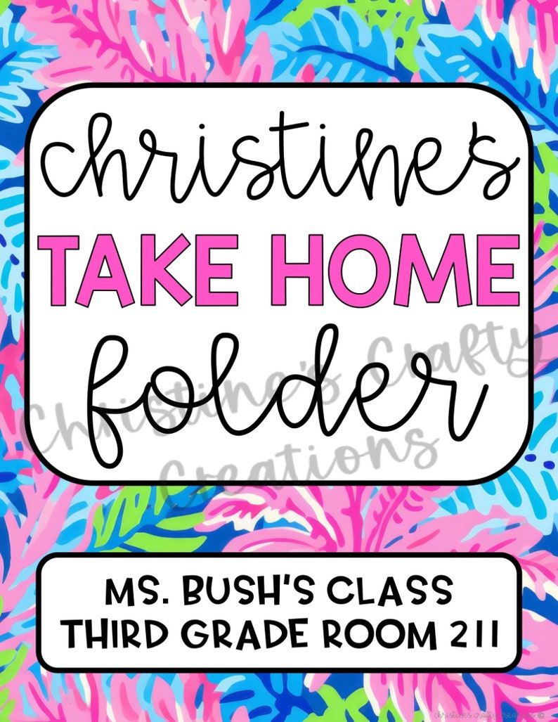 Preppy and Tropical Folder Covers L Editable - Etsy