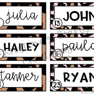 Leopard Birthday Chart Labels L Editable - Etsy