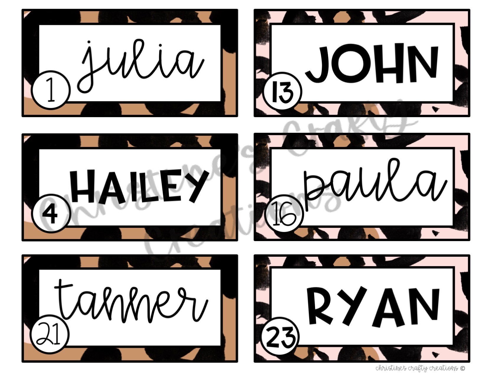 Leopard Birthday Chart Labels L Editable - Etsy