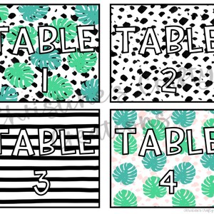 Tropical Leaves Cubby and Table Numbers - Etsy