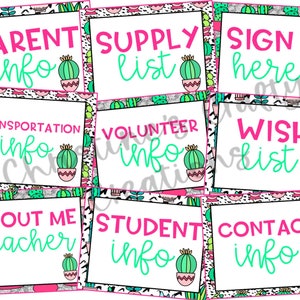 Meet the Teacher Night L Editable Forms and Materials L Cactus Theme - Etsy