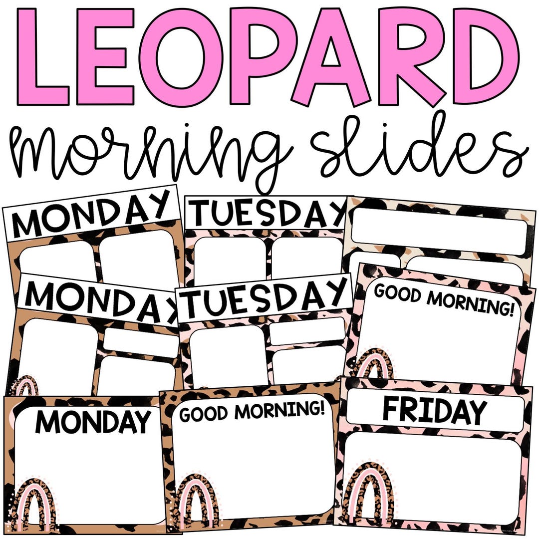 Leopard Good Morning Slides L Editable - Etsy