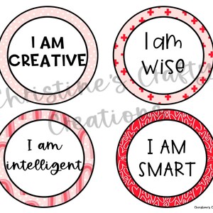 Valentine's Day Affirmation Circles L Affirmation Mirror - Etsy