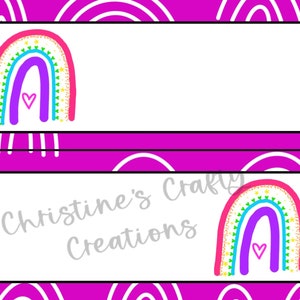 Bright Rainbow Boho Name Tags L Editable - Etsy