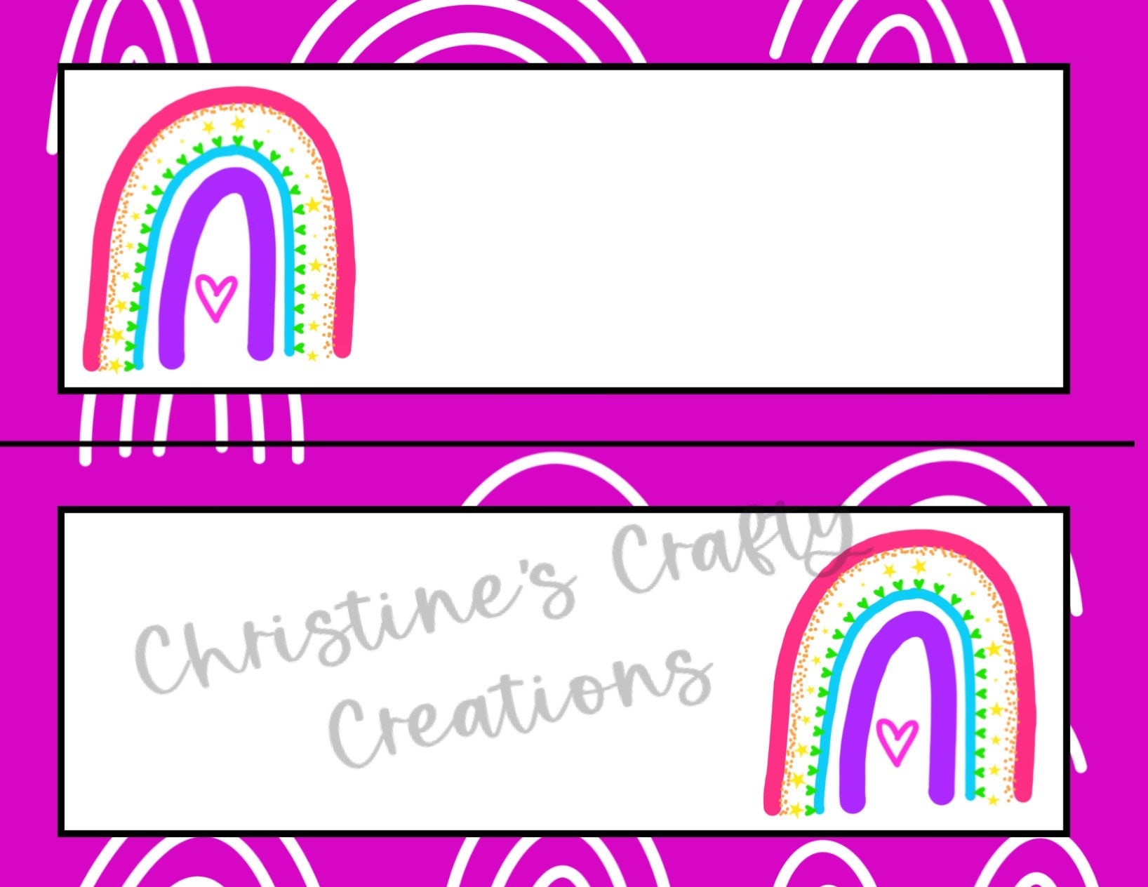 Bright Rainbow Boho Name Tags L Editable - Etsy